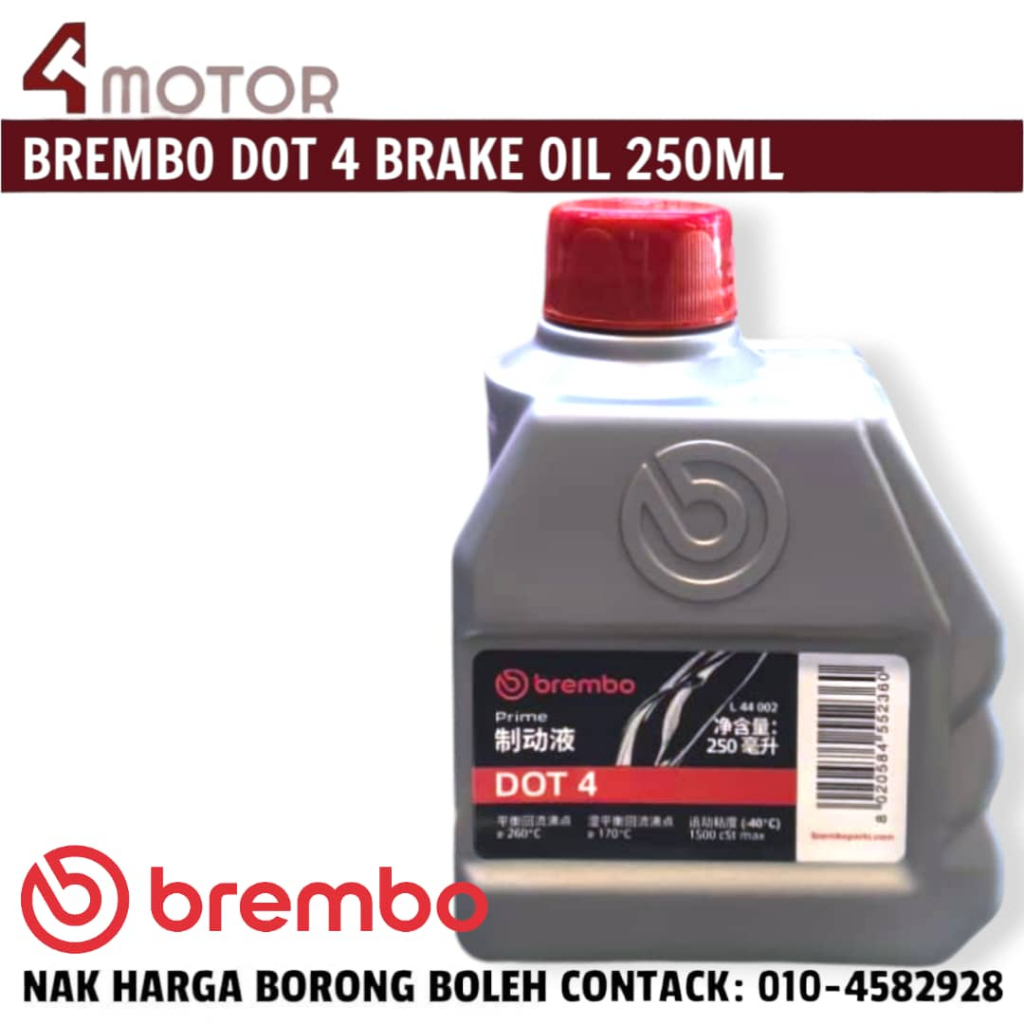 NEW STOCK !! 100% Original BREMBO DOT 4 Brake Oil 250ml Brembo Permium ...