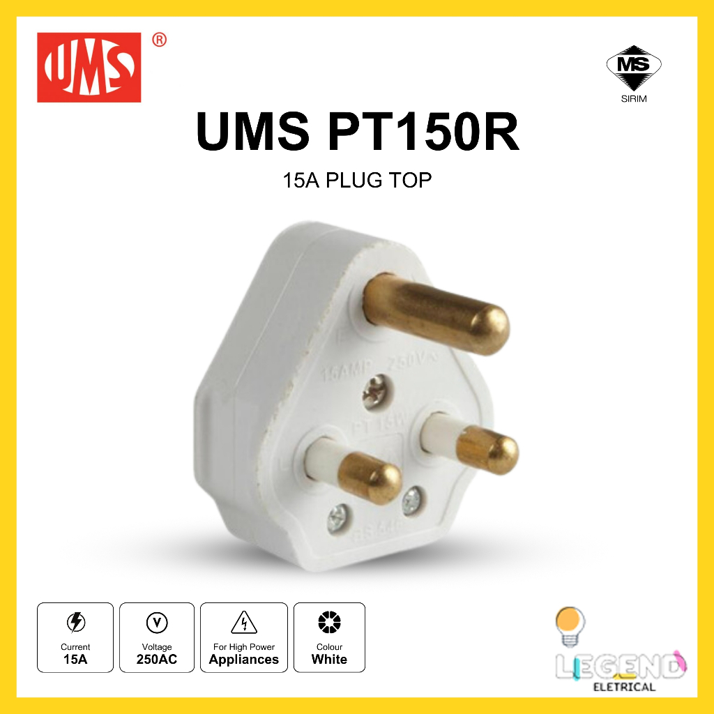 UMS 15A Plug Top / Round Pin Plug | Shopee Malaysia