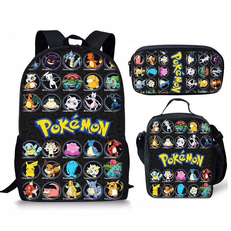 D22 Pokemon Pikachu School Bag & Backpacks sets [Beg Sekolah Pokemon ...