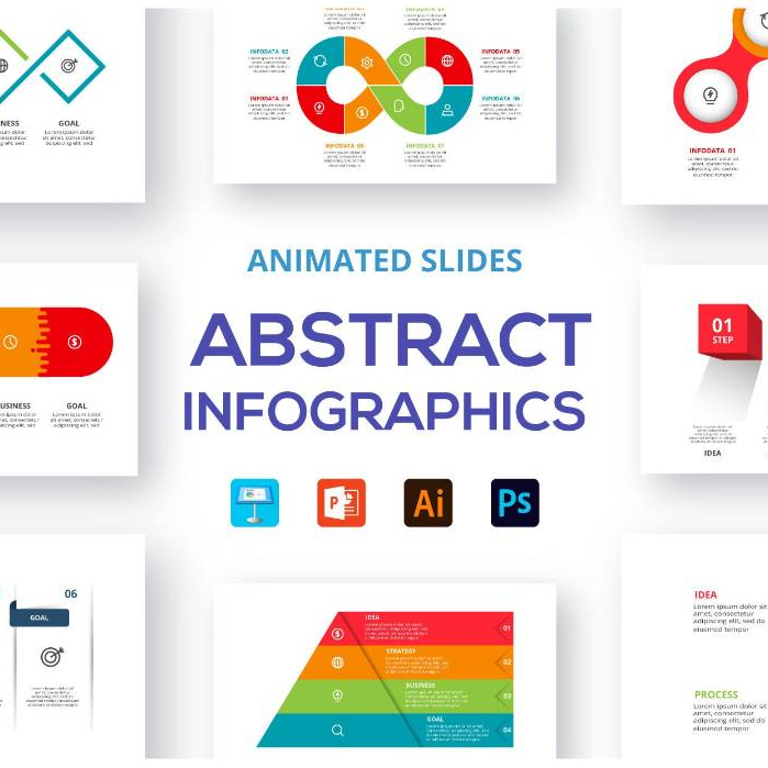 50 Abstract Animated Infographics Presentation Powerpoint Template