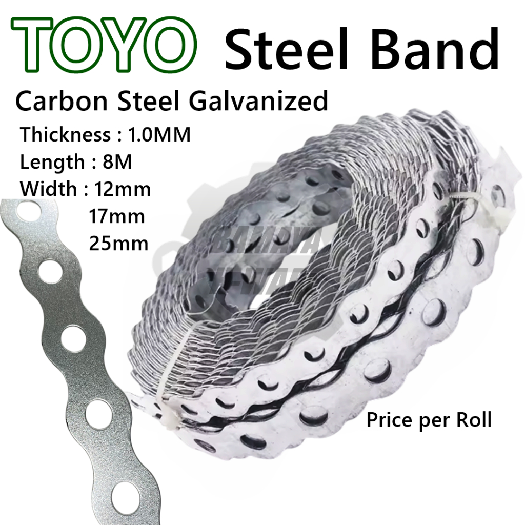 TOYO Multi Usage Steel Band. (1roll) Galvanized Steel Strapping Band ...