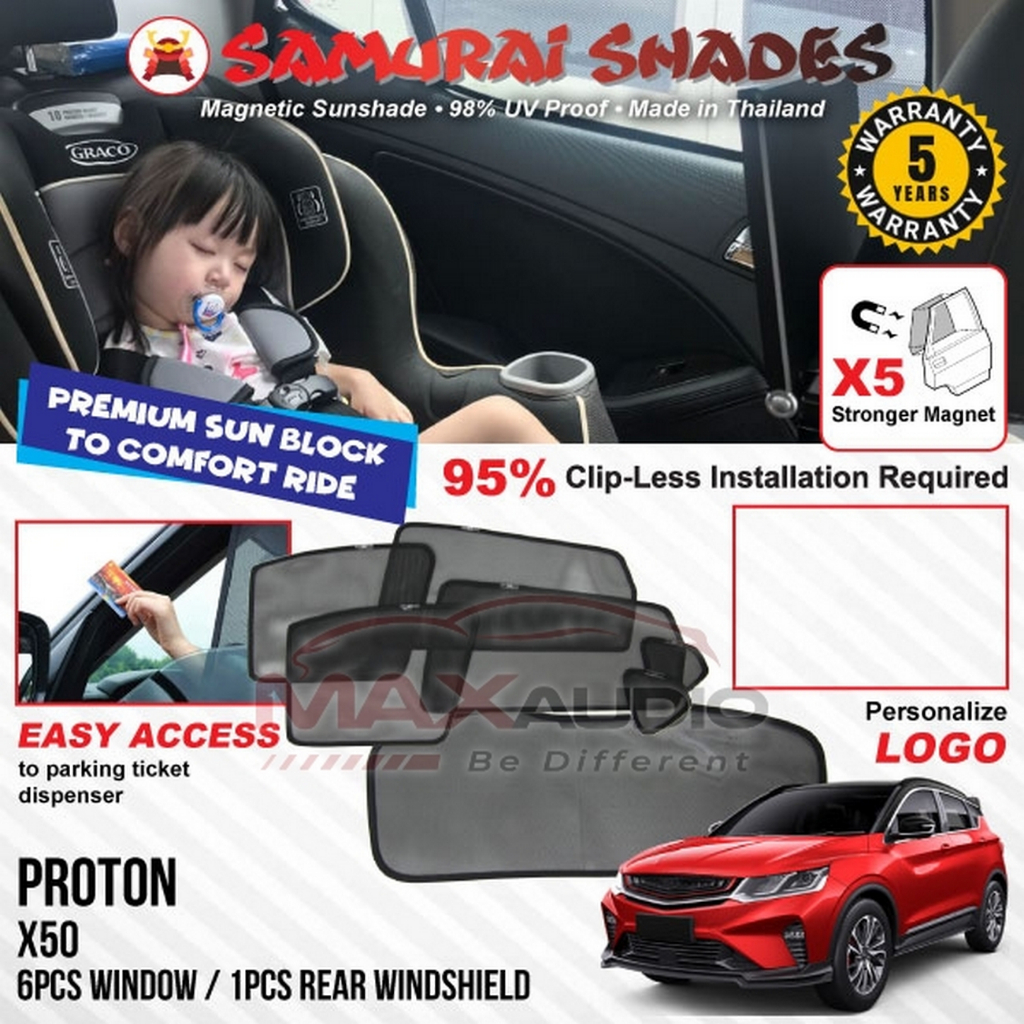 (5-Yrs Warranty) PROTON X50 SAMURAI SHADES Premium Magnetic Sunshade ...