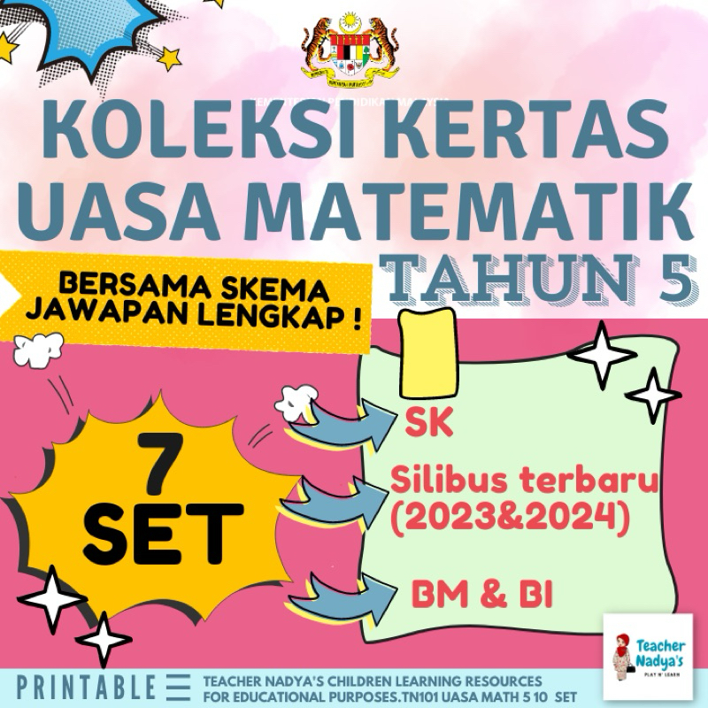 [SOFTCOPY PDF ] 7 Set Kertas UASA Matematik Tahun 5 | TN101 ...