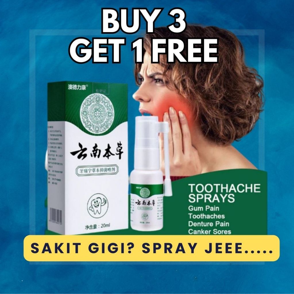 Spray Ubat Sakit Gigi Oral Herbal Gigi Berlubang Antibacterial Gusi ...