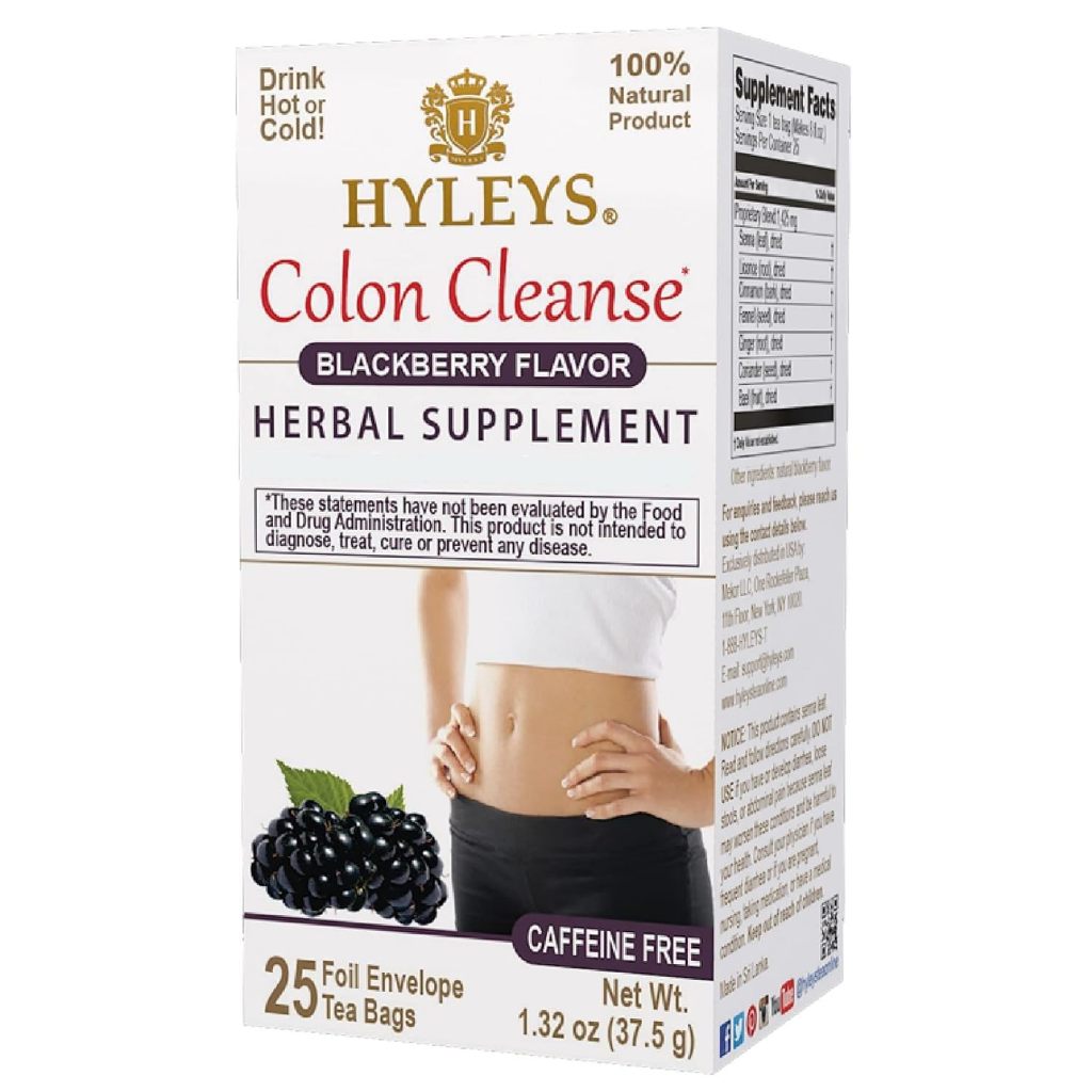 HYLEYS Colon Cleanse Tea Blackberry Flavor - 25 Tea Bags (1 Pack ...