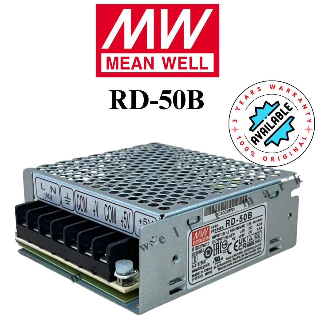 Mean Well RD-50B 50W 5V 6A & 24V 2A MeanWell Dual Output Switching ...