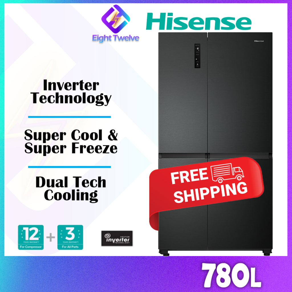[FREE DELIVERY] HISENSE Refrigerator 780L Inverter Side by Side Fridge ...