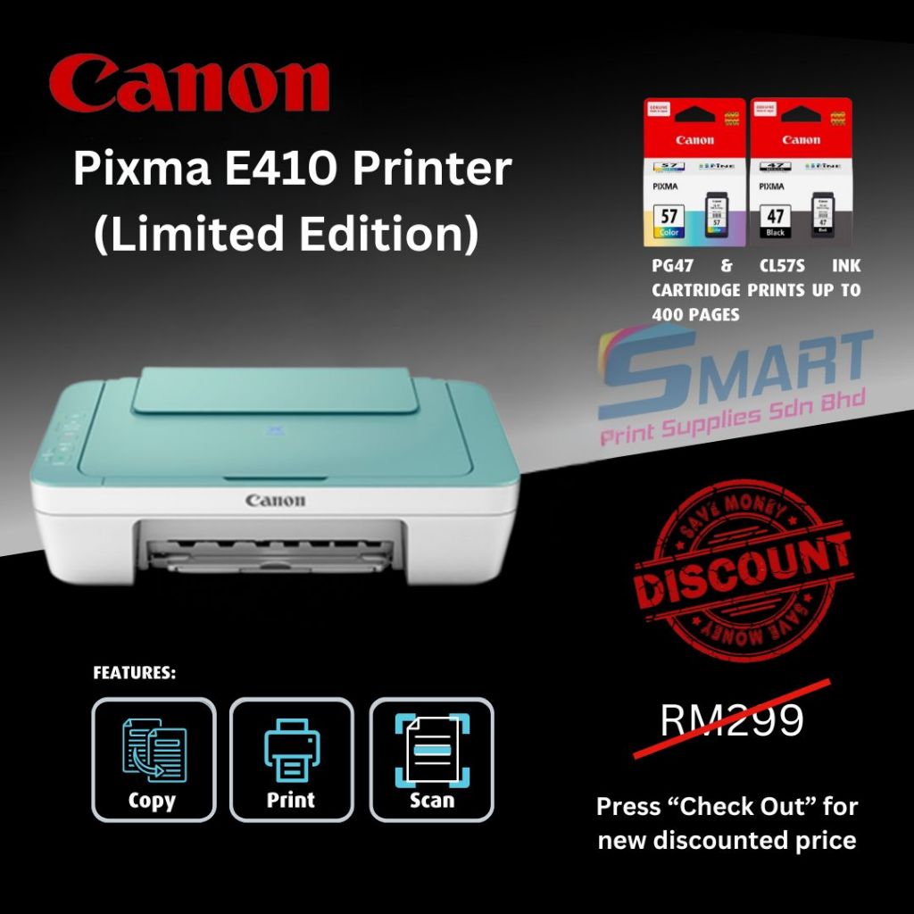 Canon Pixma Inkjet E410 All In One Printer | Shopee Malaysia