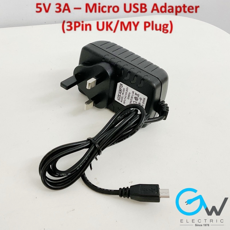 5v 3a Micro Usb Power Supply Adapter For Raspberry Pi 3 Arduino Nodemcu Esp32 Esp8266 Esp12