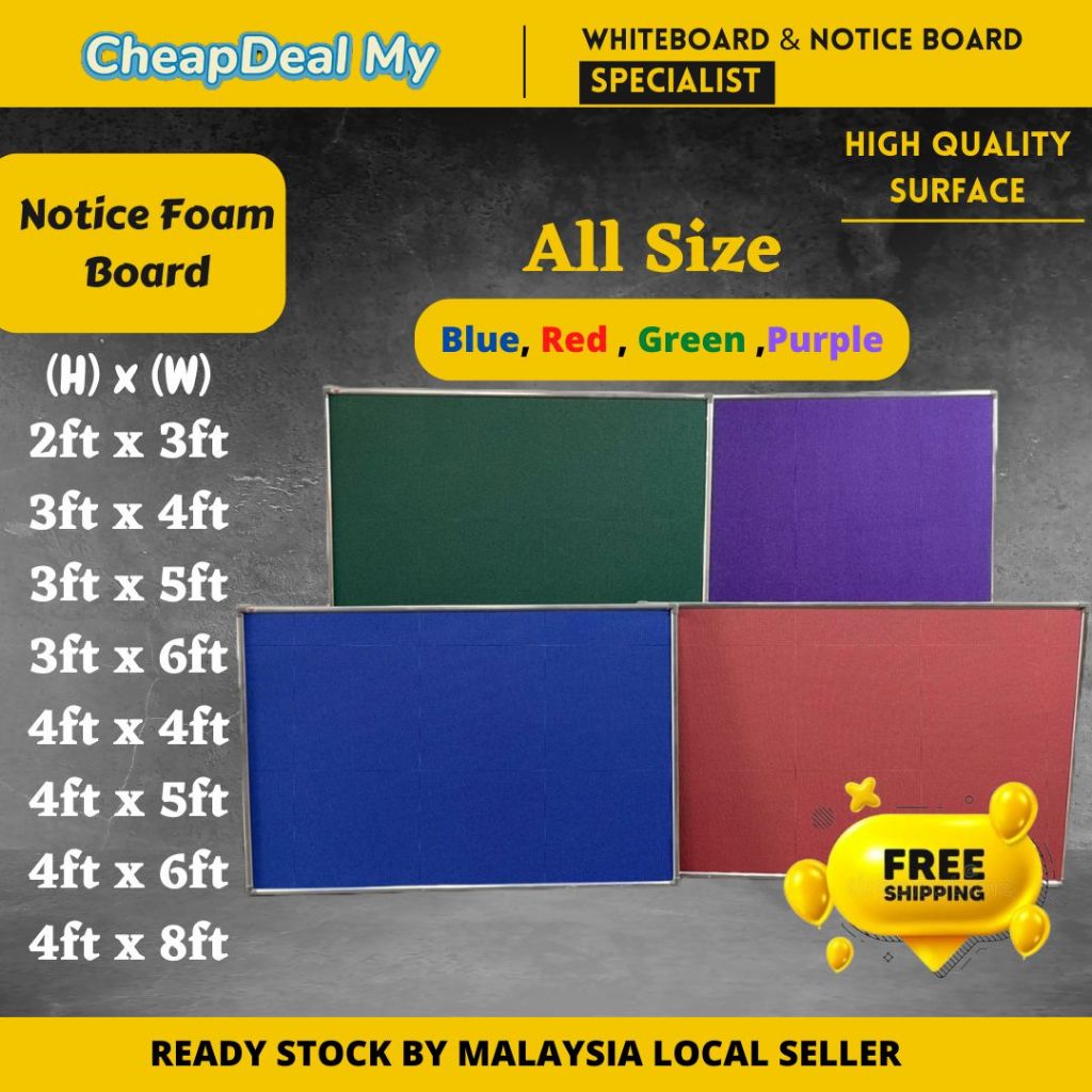 Papan Kenyataan Notis/ NOTICE FOAM BOARD (ALL SIZE)1.5x2 2x3 3x4 3x5 3x6 4x4 4x5 4x6 4x8 school ...