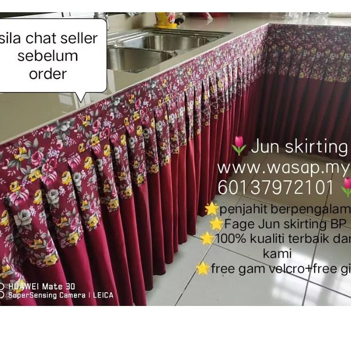 SKIRTING TABLE TOP costume saiz 🔥FREE GAM VELCRO[RENDA LEKAT] | Shopee ...