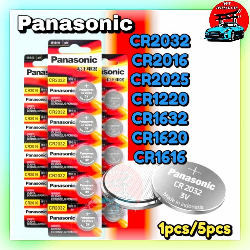 Panasonic 1Card CR2016 CR2025 CR2032 CR1620 CR1632 CR1616 CR1220 Lithium Alarm Battery Remote ...