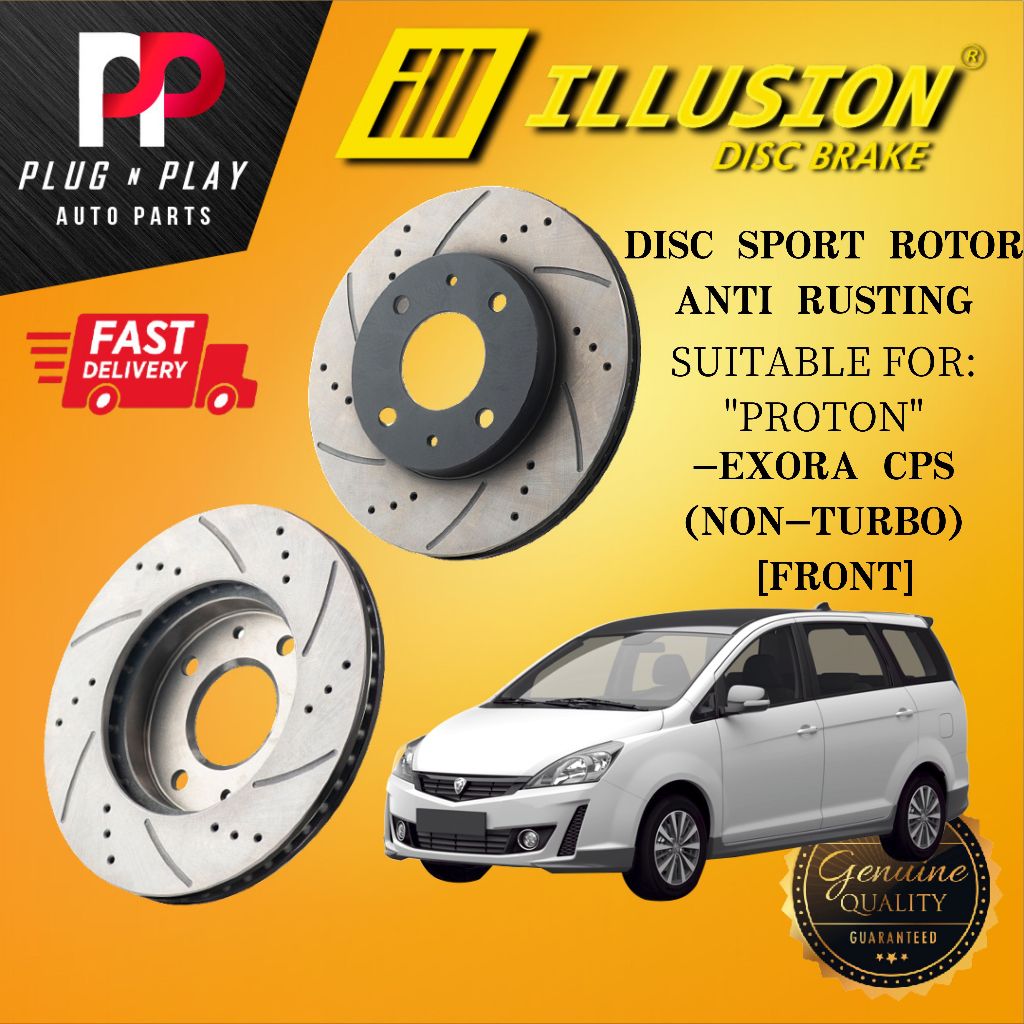 PROTON EXORA CPS (NON-TURBO) FRONT (DEPAN) DISC BRAKE SPORT ROTOR ...