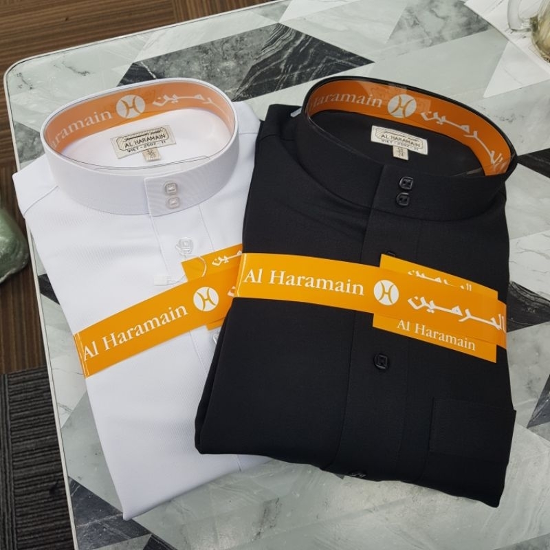 JUBAH AL HARAMAIN COAT EXCLUSIVE PUTIH/HITAM ORI DARI VIETNAM | Shopee ...