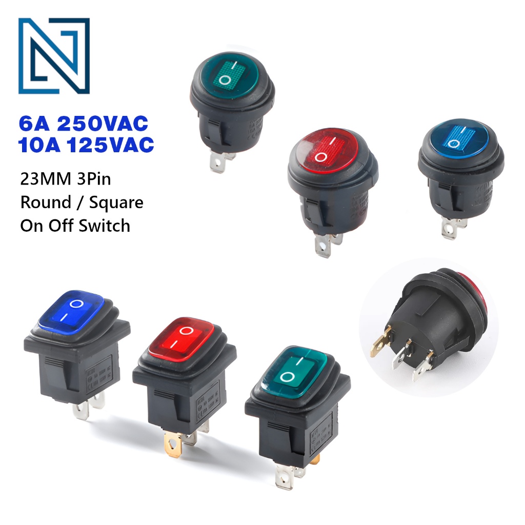 KCD1 ON/OFF SPST Rocker Switch 10A 125V 250V AC Auto RV Truck Boat ...