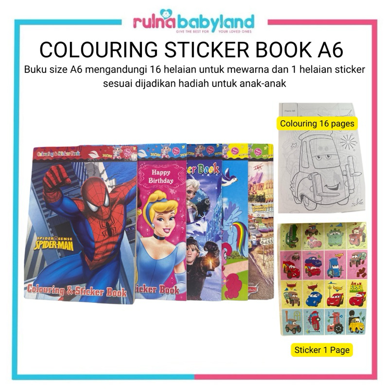A6 COLOURING STICKER BOOKS BOY AND GIRL DESIGN | Shopee Malaysia