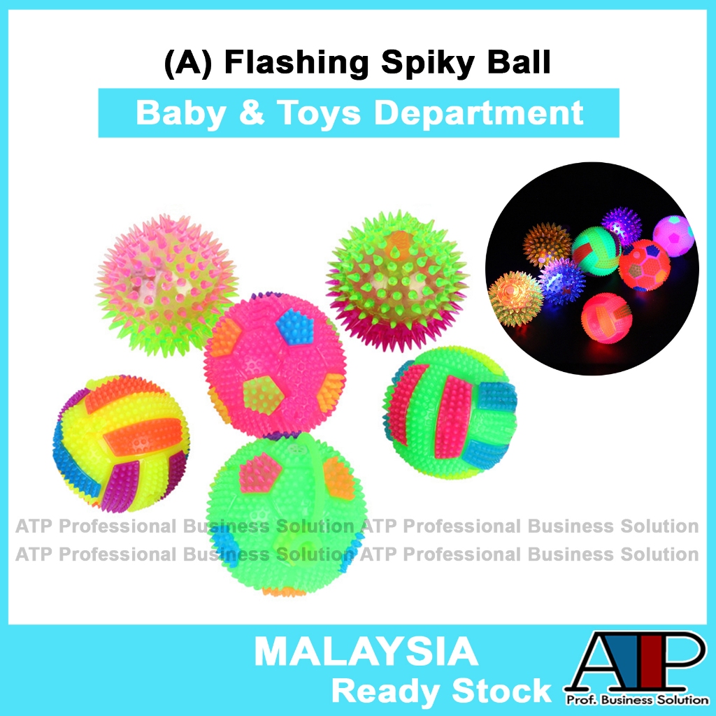Toy🪅Luminous Ball Flashing Spiky Ball Light-up Ball Squeeze Elastic ...