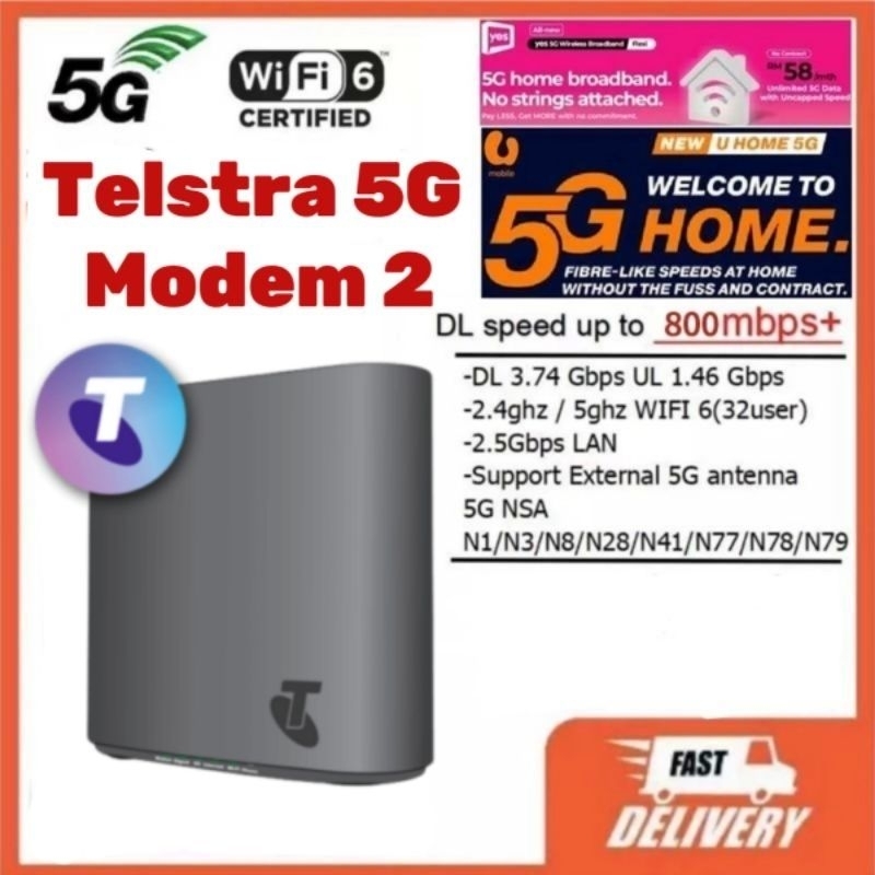 Telstra 5G Modem 2 (Meteor 2) CPE WIFI 6 Dual Wifi 4G 5G Hotspot ...