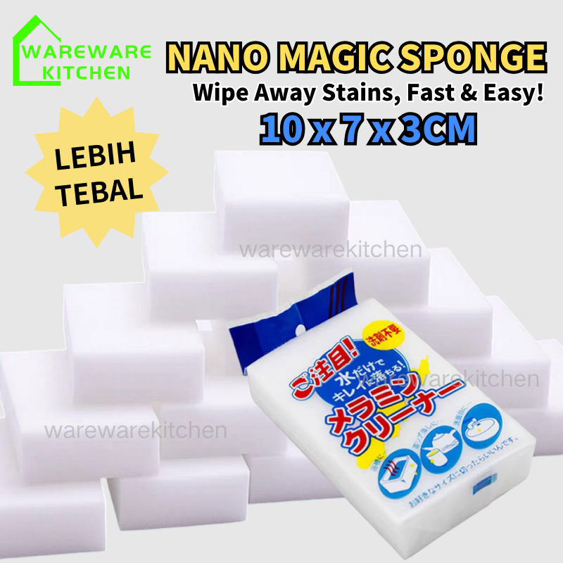 《THICKER》 Nano Magic Sponge Multifunctional Melamine Eraser Cleaning ...