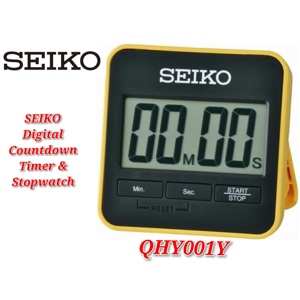 SEIKO Digital Countdown Timer & Stopwatch with Stand QHY001Y | Shopee ...