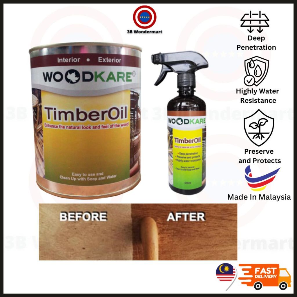 Wood Kare Timber Oil for Wood Preservation and Wood Protection | Shopee ...