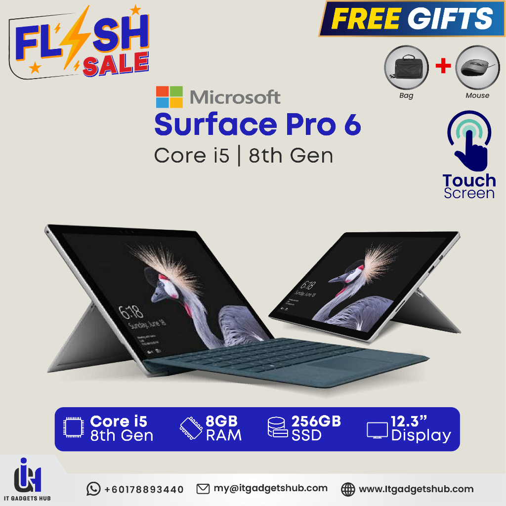 Microsoft Surface Pro 6 | Intel Core i5-8th Gen 12.3" Touchscreen ...