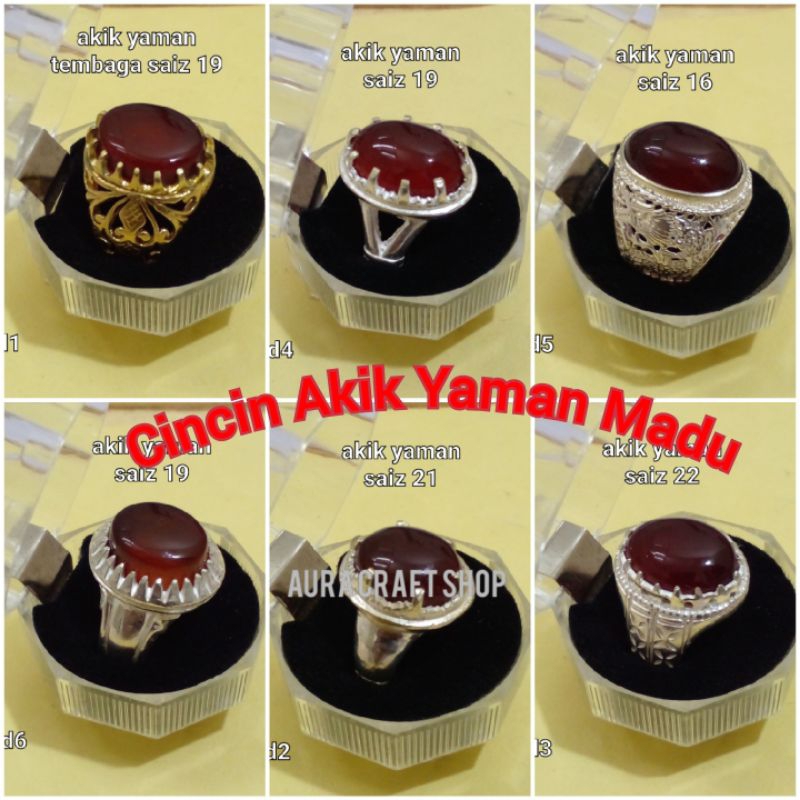 Cincin Batu Akik Yaman Merah Asli | Shopee Malaysia