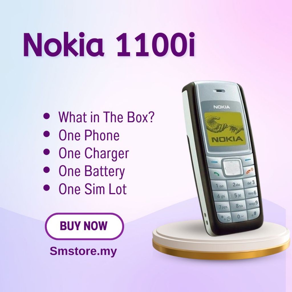 Nokia 1100i Feature Mobile Phone Keypad Phone Ready Stock Malaysia | Shopee Malaysia