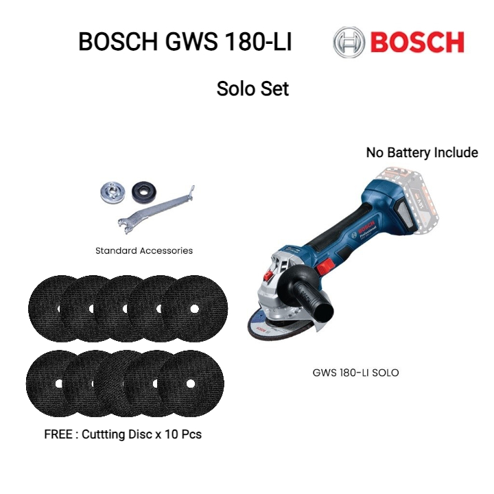 BOSCH GWS 180 Li Professional Cordless Angle Grinder 18V | 100MM / 4 ...
