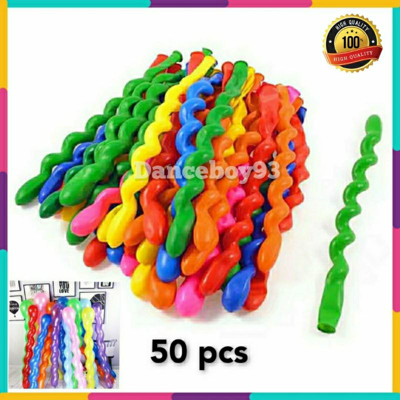 (50pcs)Spiral Balloons Toy/Party Balloon/长气球/belon panjang | Shopee ...