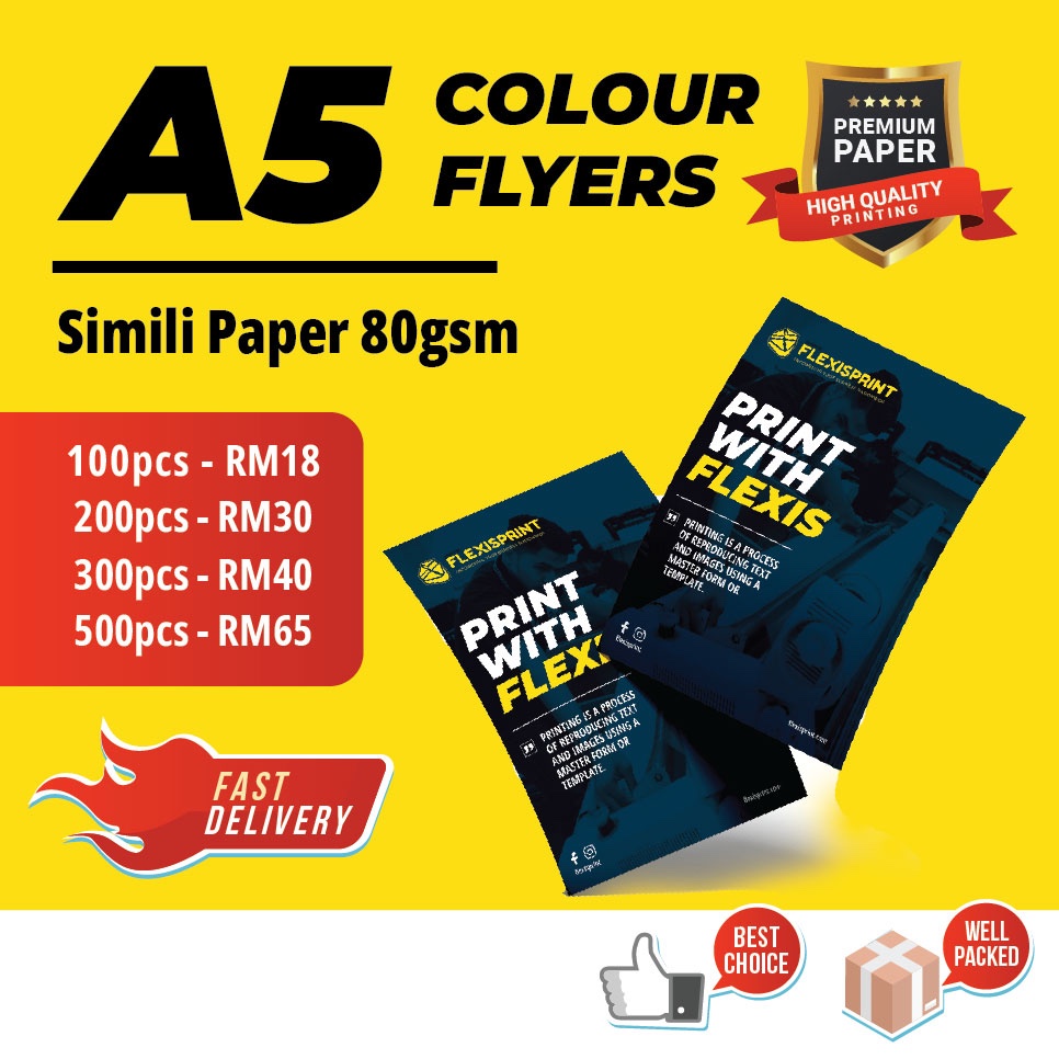 FLYERS PRINTING A5 80GSM SIMILI PAPER | SINGLE SIDE | DOUBLE SIDE ...