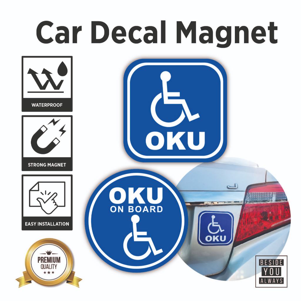 OKU Sign Removeable Car Door Magnet / Magnetic Sticker / Car Decal ...