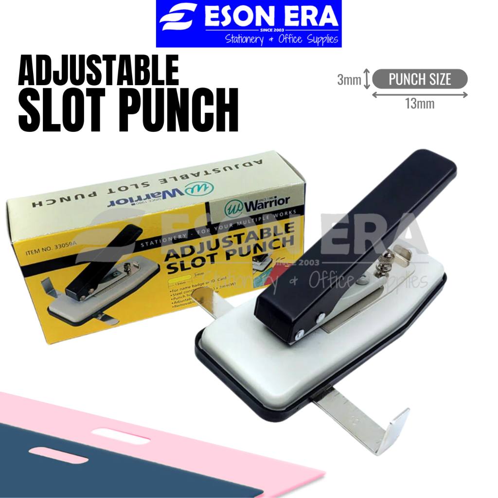 Warrior Slot Punch with Adjustable 33059A / 33036 Name Badge Punch ID ...