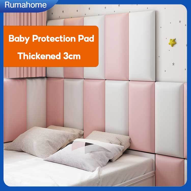 Rumahhome-Wall Cushion Baby Protection Pad Wall Paper Headboard DIY ...