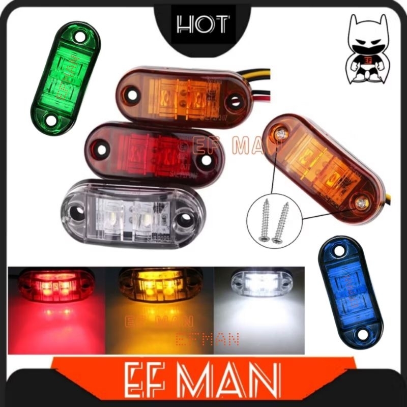 TRUCK LORRY 12V 24V LED SIDE LAMP 3" YELLOW RED WHITE LIGHT LORI LAMPU ...