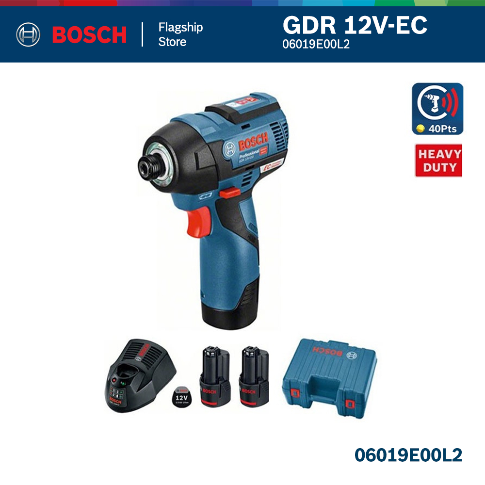 BOSCH GDR 12V-EC Brushless Cordless Impact Driver Kit (HD) - 06019E00L2 ...