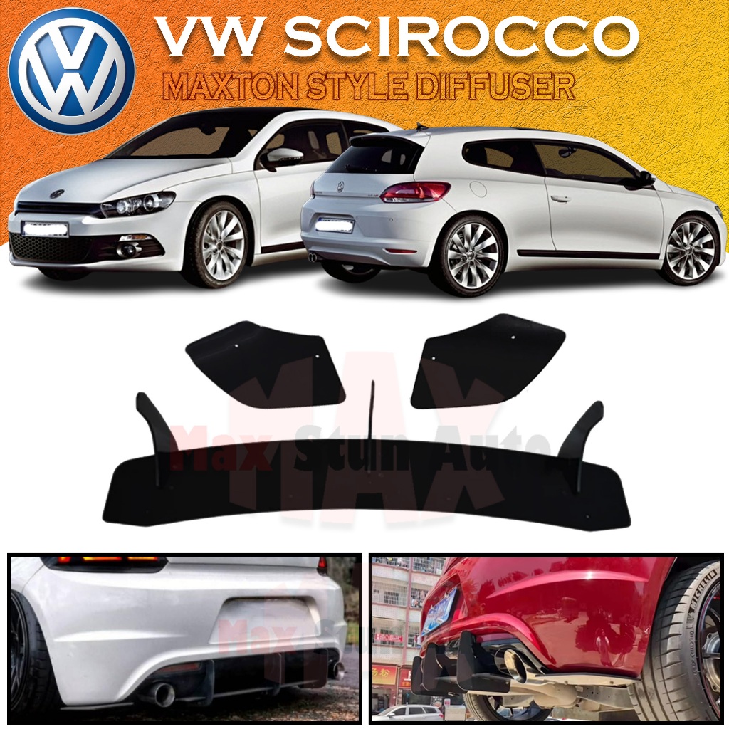 VOLKSWAGEN SCIROCCO 2010-2014 MAXTON STYLE REAR DIFFUSER MATERIAL ...