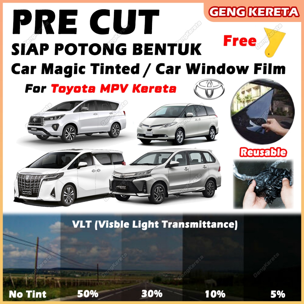 PRE CUT SIAP POTONG BENTUK For TOYOTA MPV Kereta Magic Tinted ...