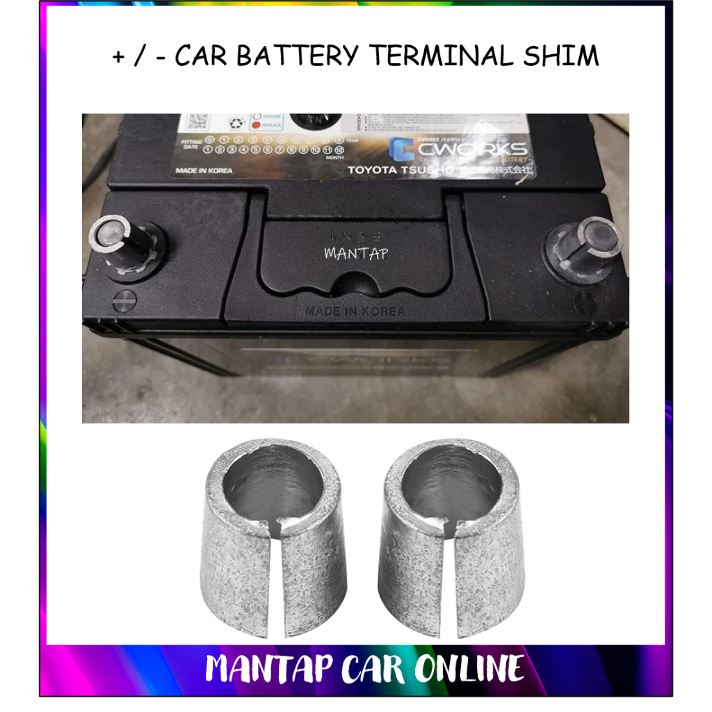 (2 PCS) Car Battery Terminal Post Adapter Shim Positive Negative ...