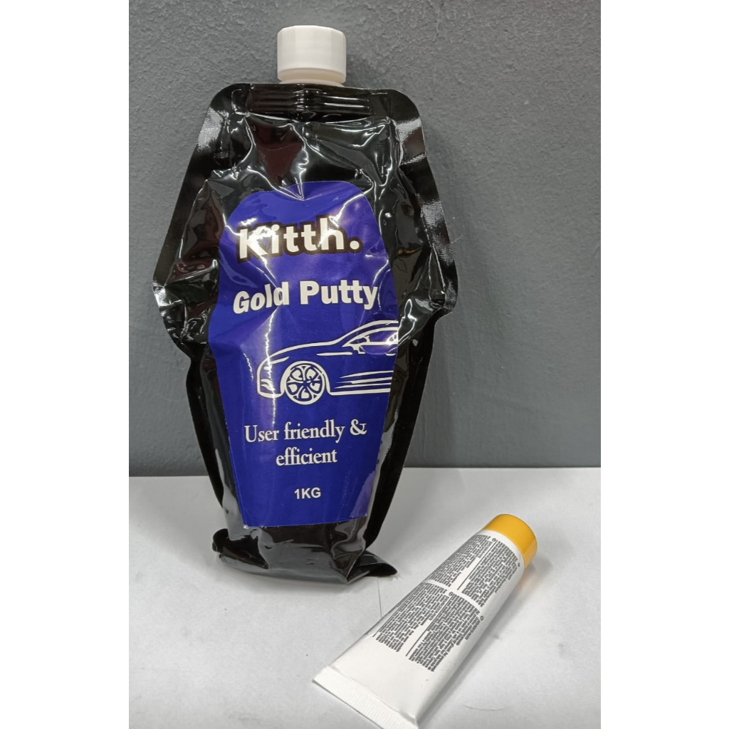 Kitth Gold putty 1kg with hardener set/CEMENT BESI/铁泥 | Shopee Malaysia