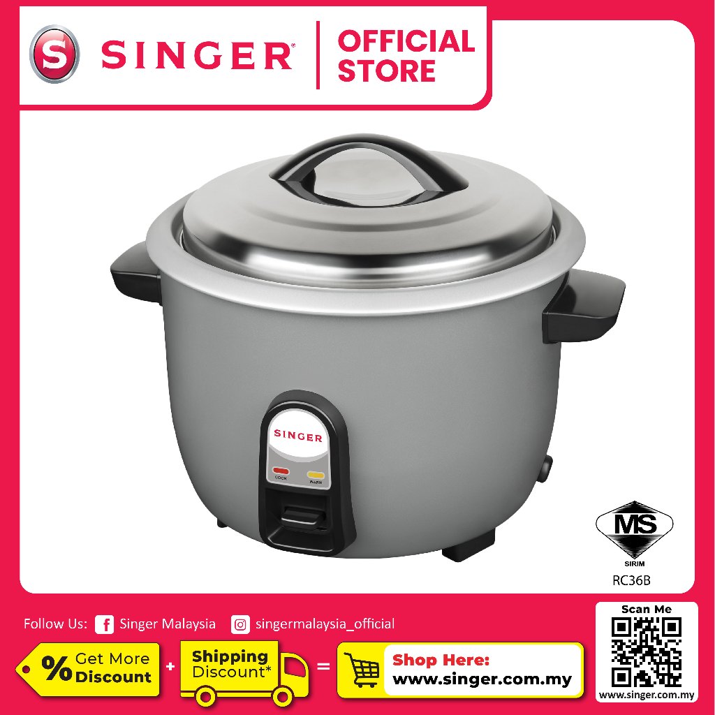 Singer RC36B 3.6L Rice Cooker (Periuk Nasi) | Shopee Malaysia