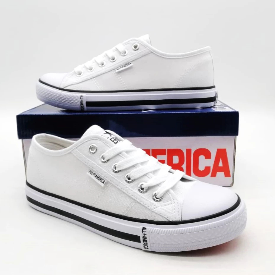 [SIZE 38-45] ALL AMERICA 2337WB New Arrival SCHOOL WHITE SHOE/ KASUT ...