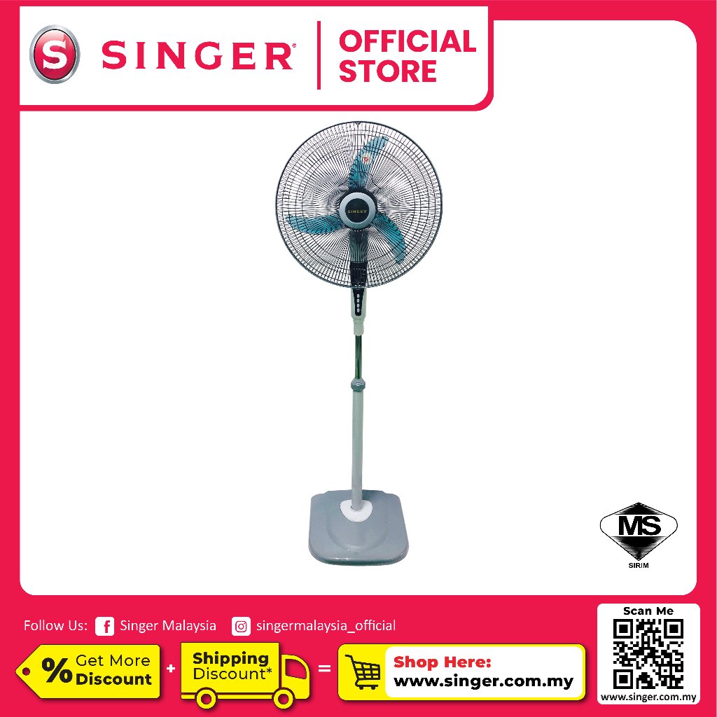 SINGER CF181S 18" Commercial Stand Fan (Kipas Berdiri Komersial) - (60W ...