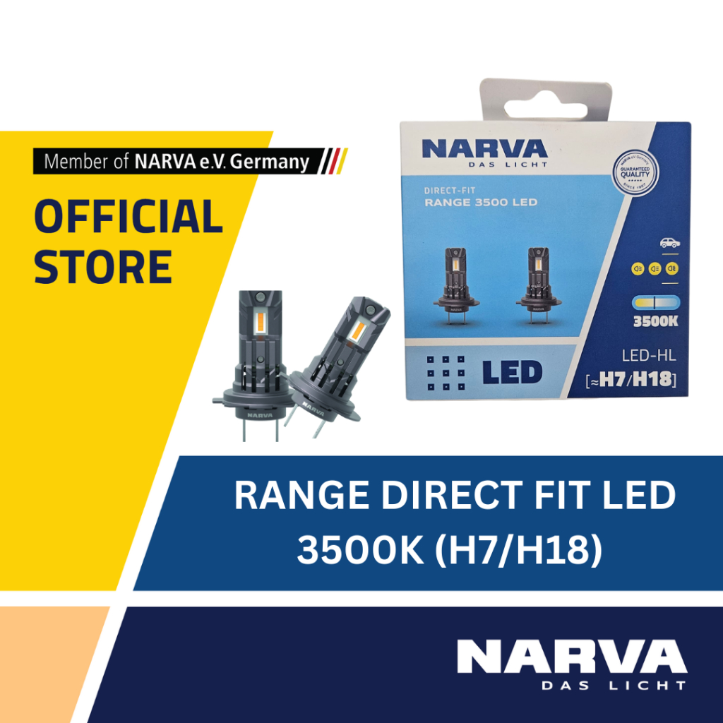 NARVA Germany 3500K Range Direct Fit LED Headlight Bulb Set (12V ...
