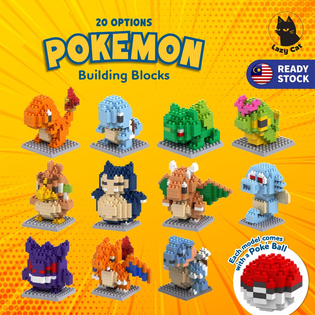 Mini Cute Cartoon Pokémon Nano Bricks Building Blocks Toys Birthday ...