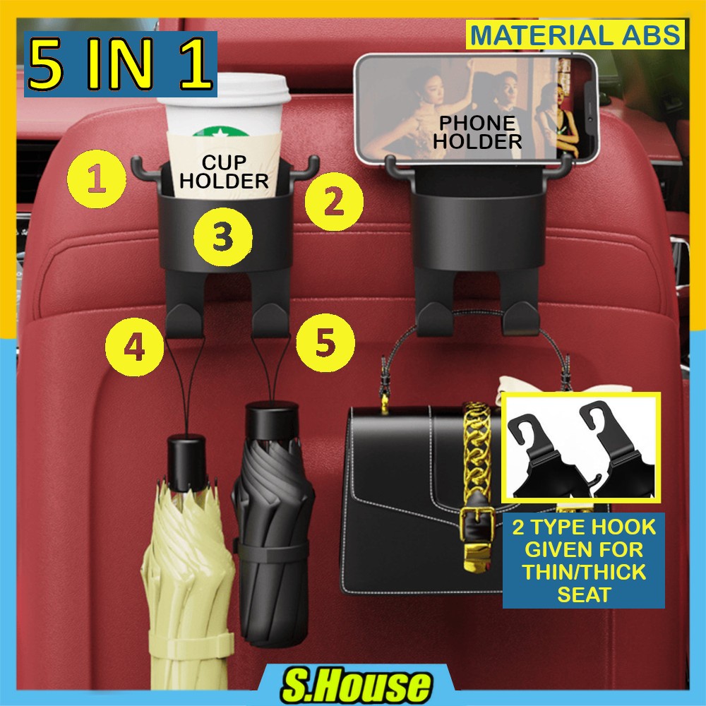 Car Cup Holder Hook Storage Backseat Headrest Seat Back Coffee Drink ...