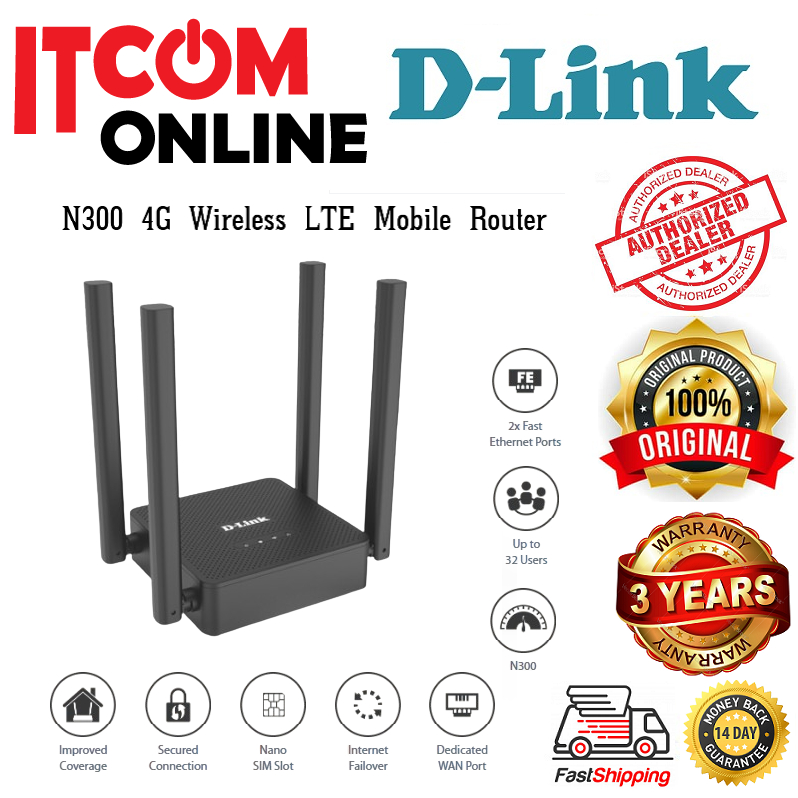 D-LINK GIGABIT N300 4G LTE ROUTER MODEM (DWR-M905) *SUPPORT ALL TELCO ...