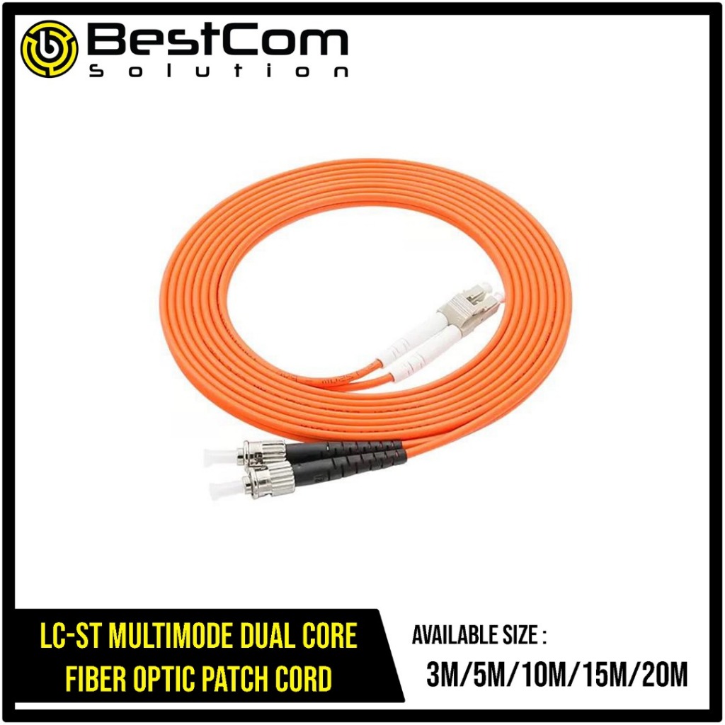 LC-ST MULTIMODE DUAL CORE FIBER OPTIC PATCH CORD | Shopee Malaysia