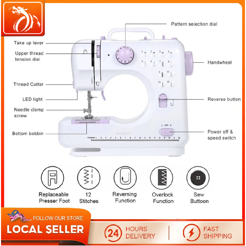 Sewing Machine 12 Sewing Portable Mini 505A Pro Upgraded Household ...