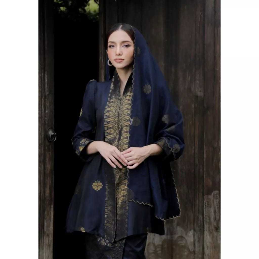 Baju Kebaya Elegant+Muslimah veil Songket Tenun Floral Design Muslimah ...